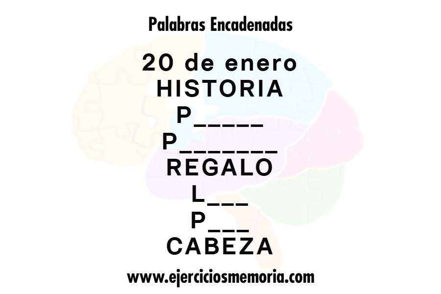 Ejercicio Nº10755 de tipo Palabras Encadenadas | Rutina 2026-01-20